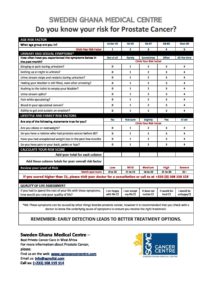 Your Prostate Risk Assessment Score - Sweden Ghana Medical Centre